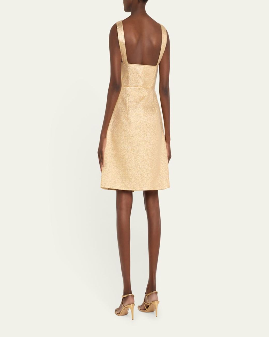 Harbison Quantum Metallic Embellished Mini Dress in Natural | Lyst