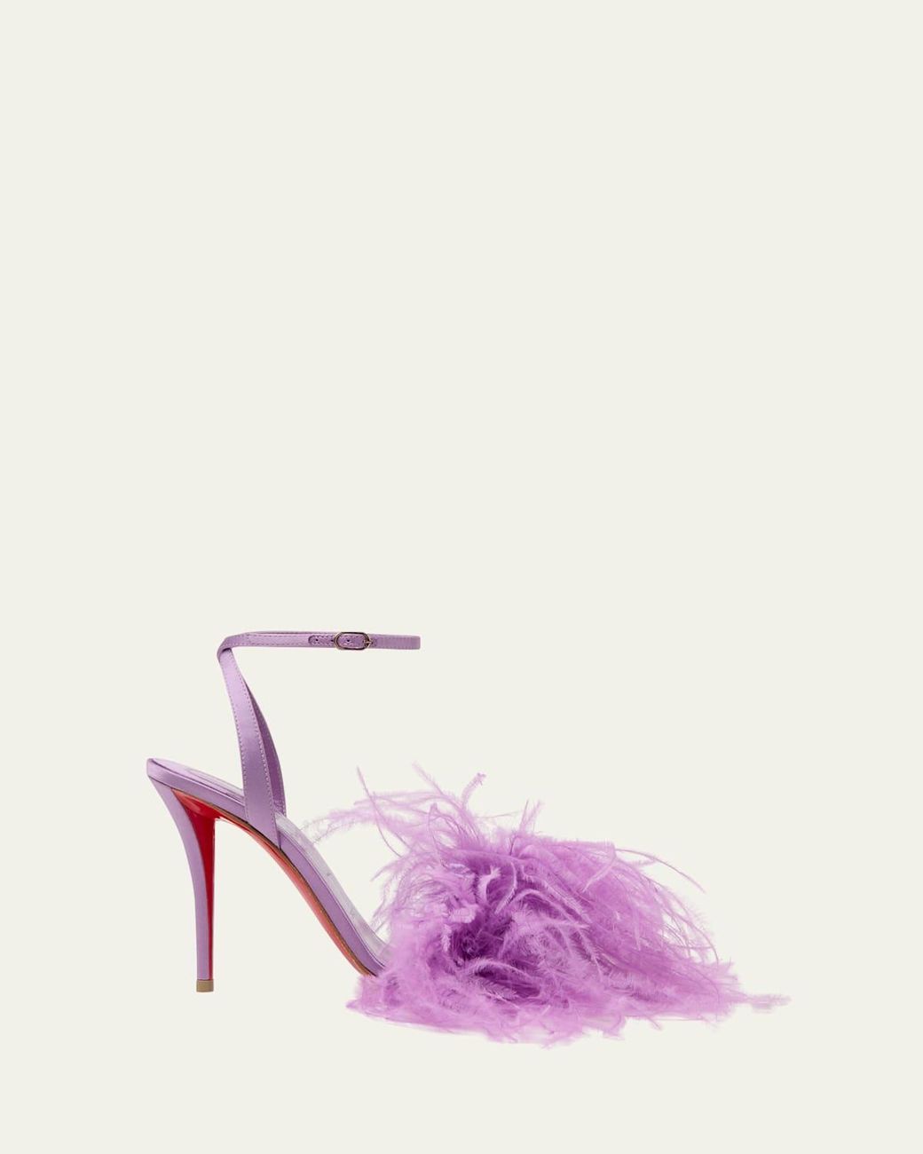 Christian Louboutin 100Mm Miss Z Poupi Silk Feather Pumps in Pink | Lyst
