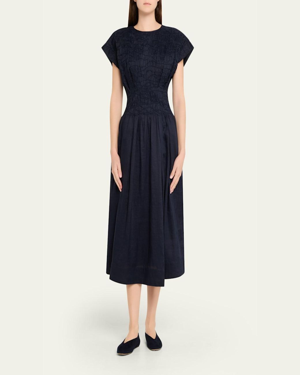 Sea Imogen Ramie Midi Dress in Blue | Lyst