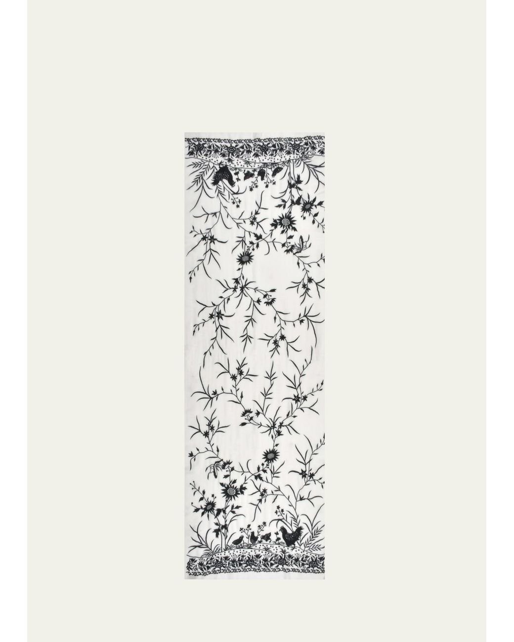 Janavi Floral Cashmere & Silk Scarf in White | Lyst