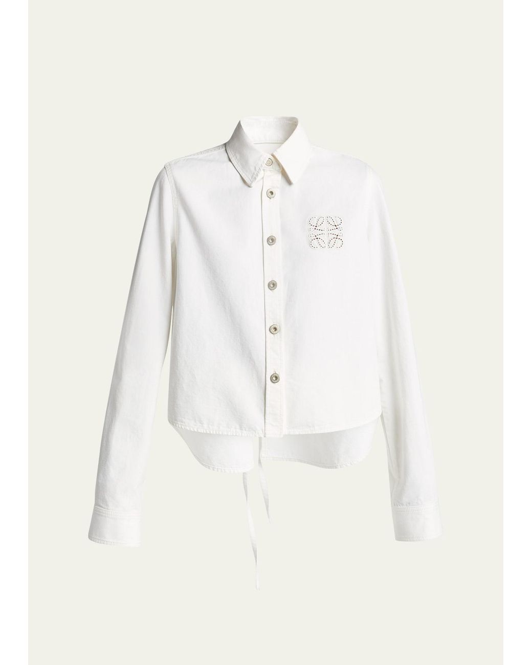 Loewe X Paula Ibiza Anagram Open-back Button Down Top in Natural | Lyst