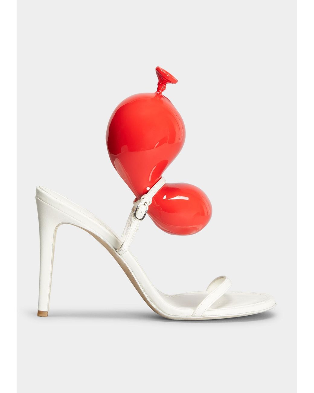 Loewe Balloon Lambskin Slide Sandals in White | Lyst