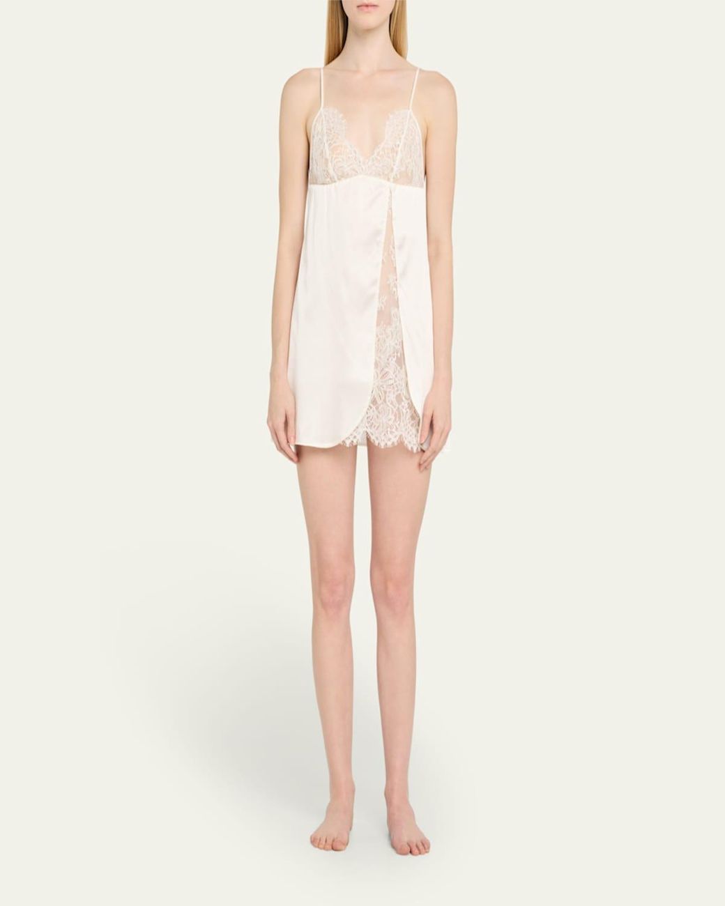 Lise Charmel Bellissime Amour Lace & Stretch Silk Babydoll in Natural ...