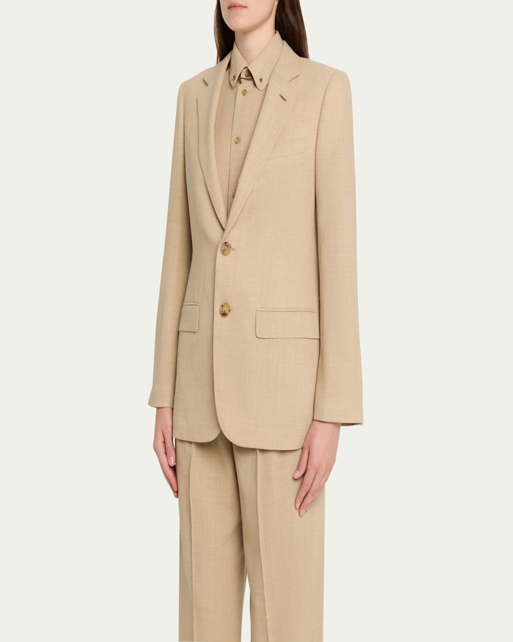 Loro Piana International Virgin Wool Single-Breasted Blazer in Natural ...