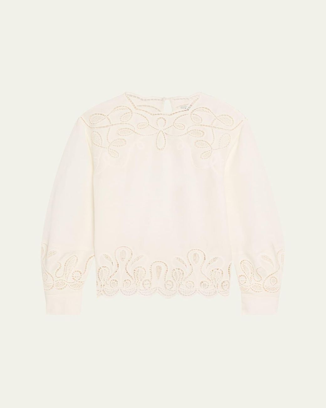 Jonathan Simkhai Wendlyn Embroidered Long-Sleeve Top in Natural | Lyst