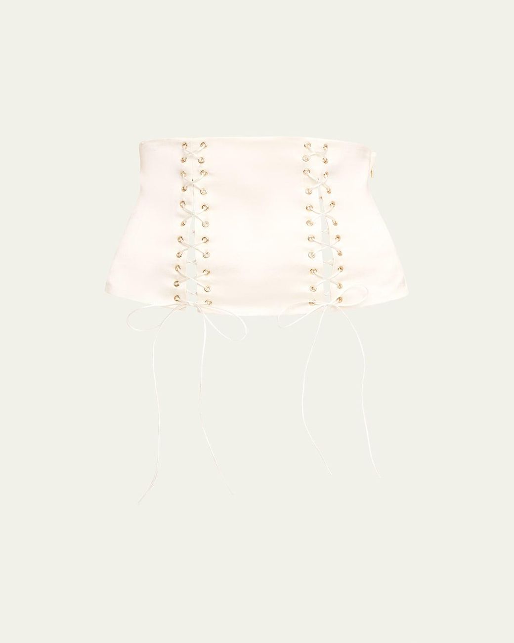 Kiki de Montparnasse La Madame Lace-Up Silk Waist Cincher in Natural | Lyst