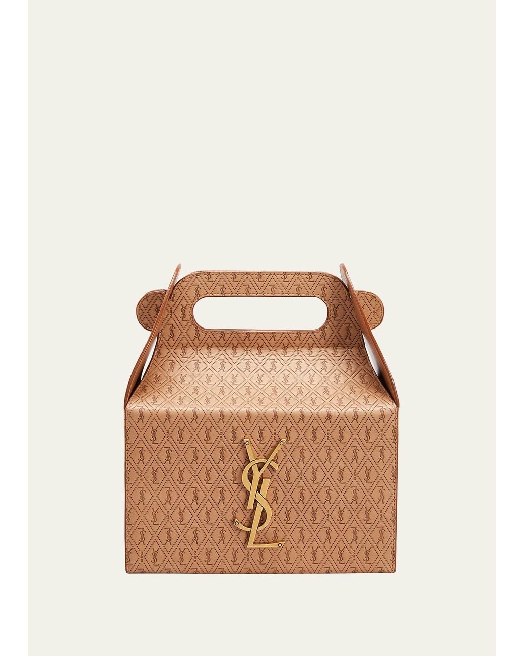 Saint Laurent Ysl Lunch Box Tote Bag in Natural for Men | Lyst