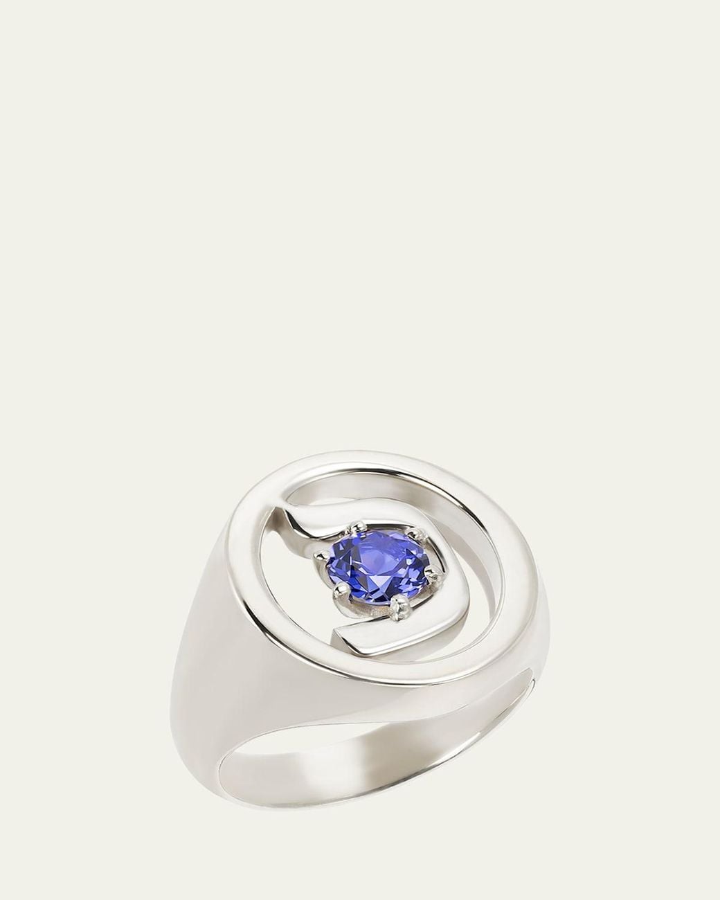 Procaccia Jewelry 18K Hebrew Khaf Initial Signet Ring in White | Lyst