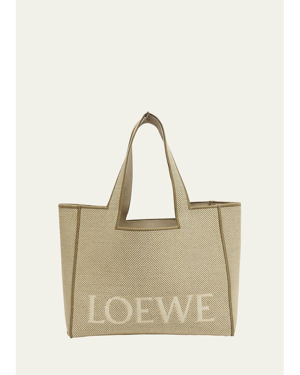 Loewe Small Canvas Jacquard Tote Bag in Natural | Lyst