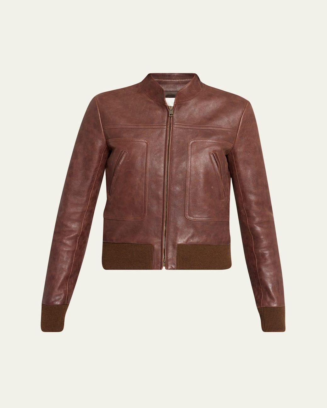 The Row Bader Leather Aviator Jacket in Red | Lyst