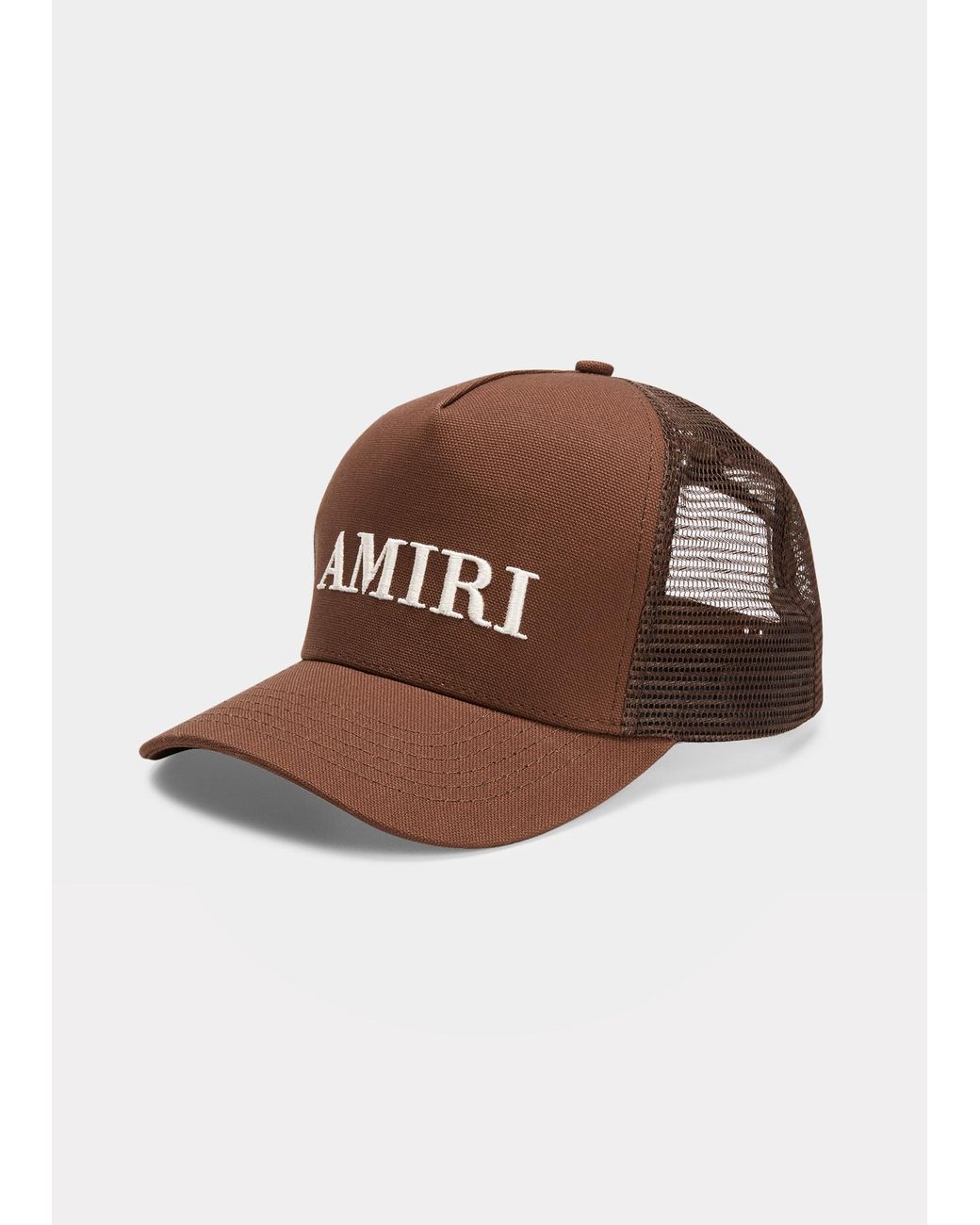 Amiri Logo Mesh-back Trucker Baseball Hat in Brown for Men | Lyst