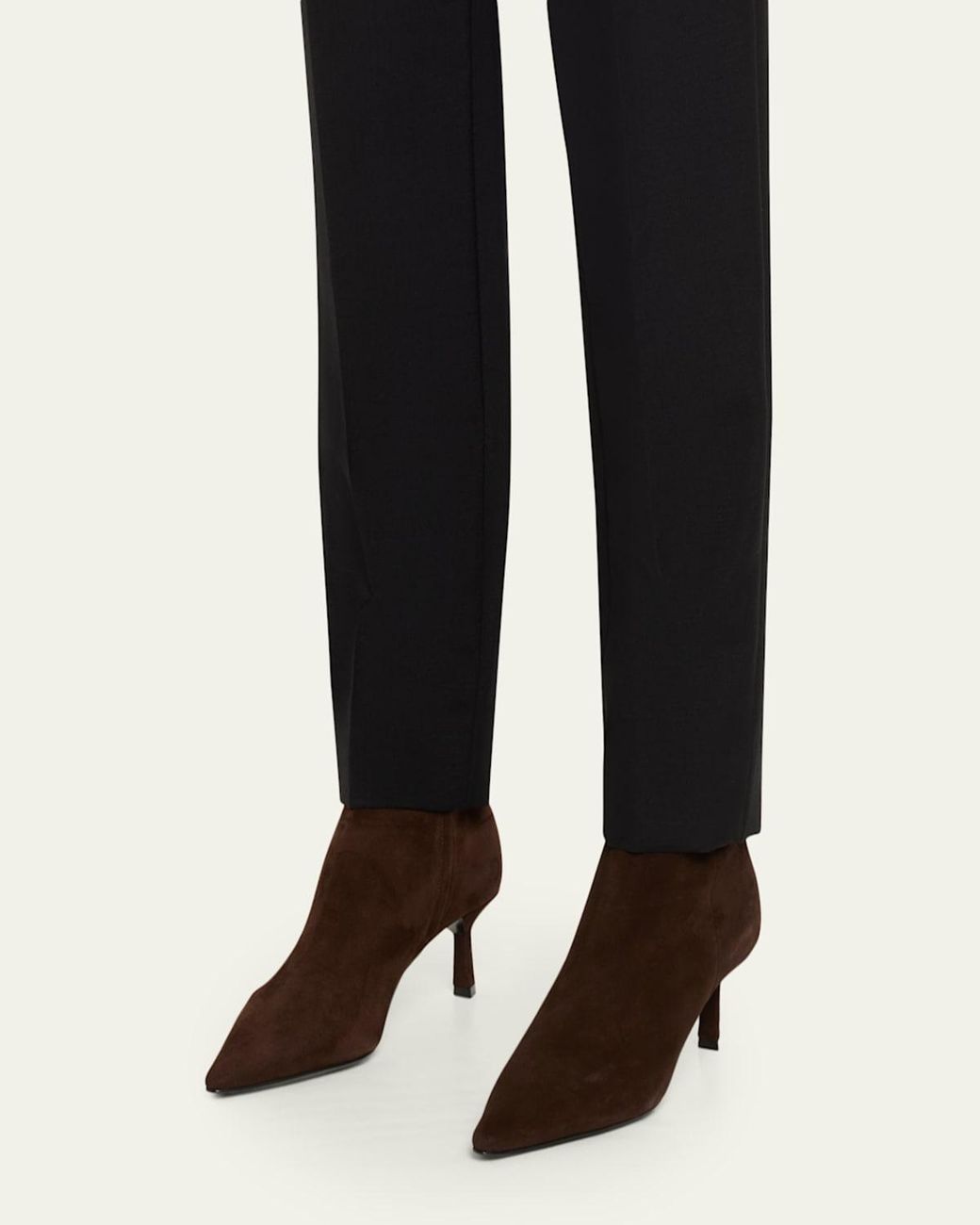 Prada 55Mm Triangle Suede Ankle Booties in Brown | Lyst