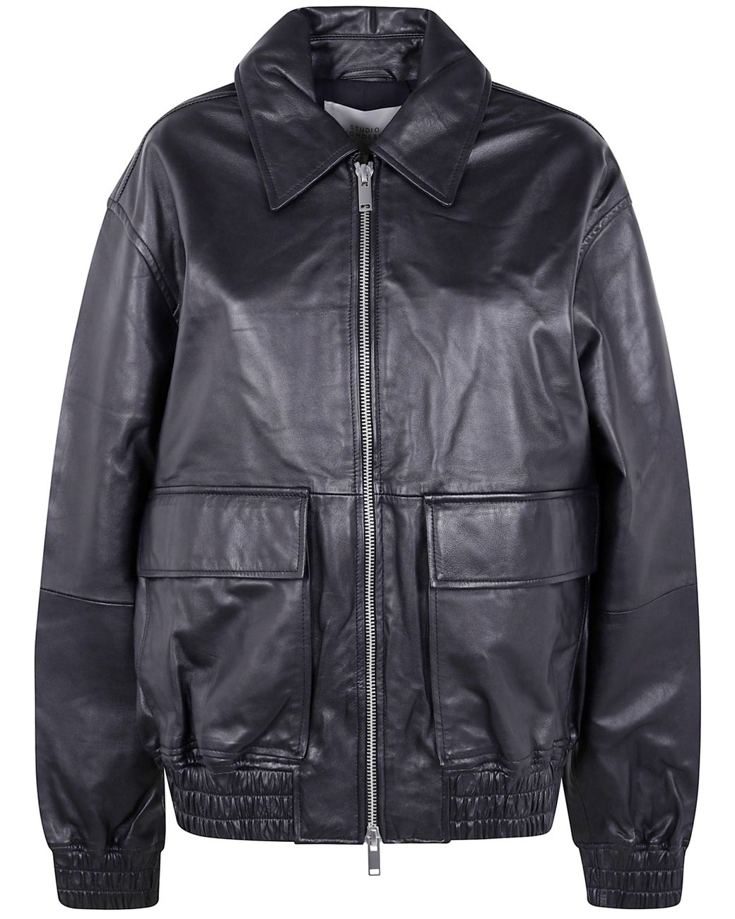 Studio Nicholson Piston Leather Bomber Jacket in Black for Men | Lyst