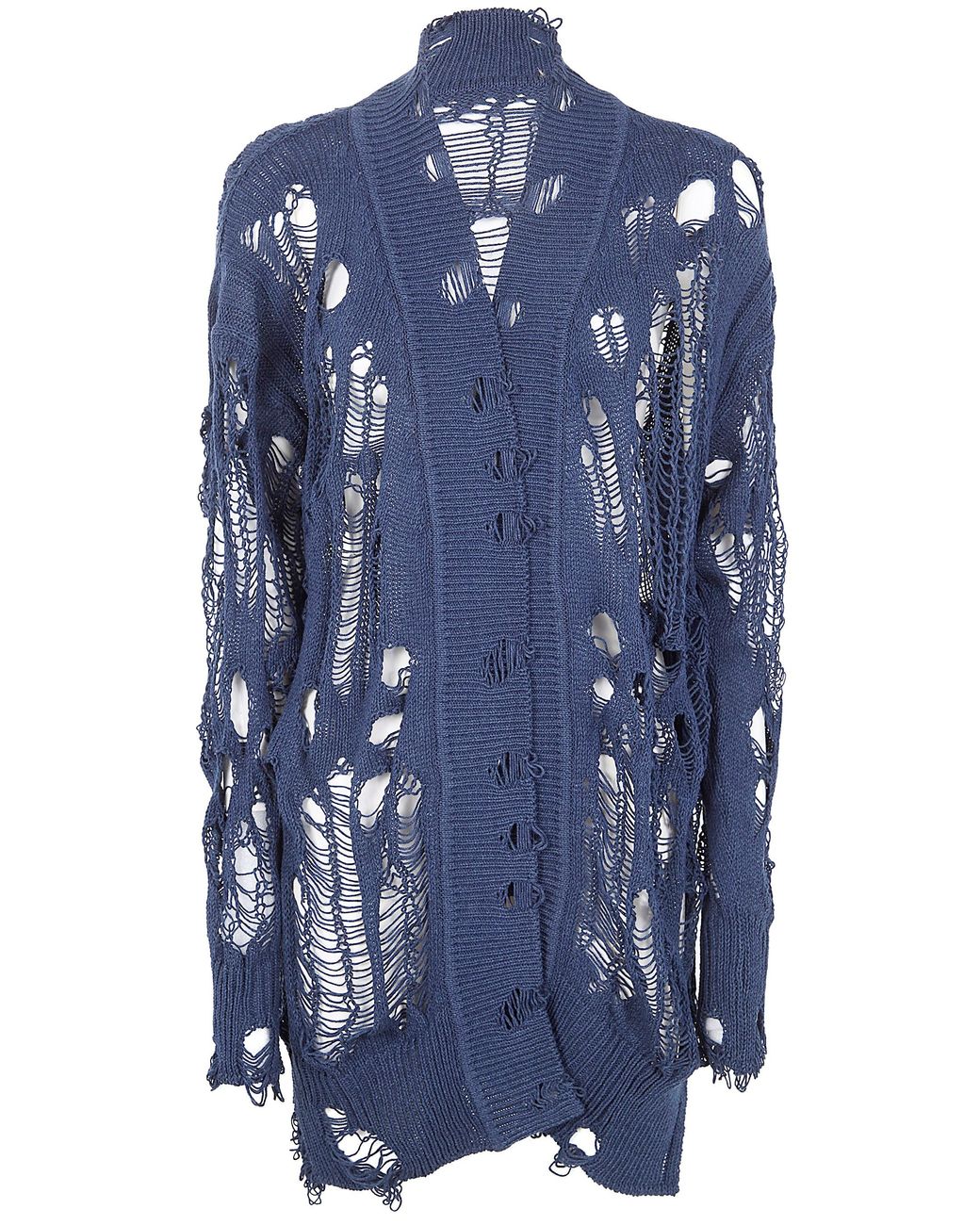Y's Yohji Yamamoto Thread Knit Long Cardigan in Blue | Lyst UK