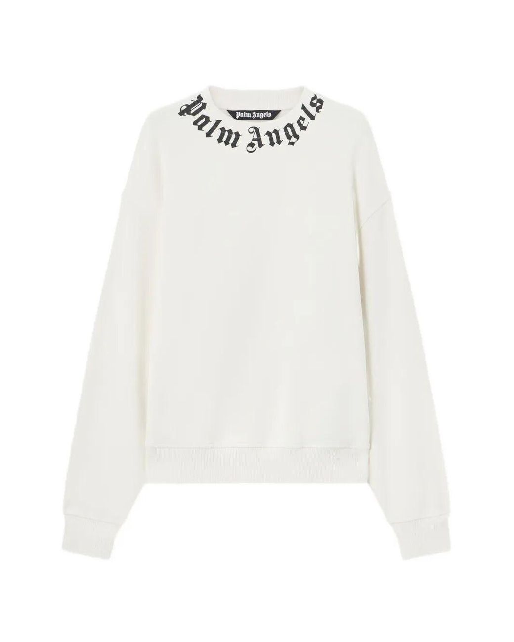 Palm Angels Neck Logo Regular Crew in White for Men | Lyst UK