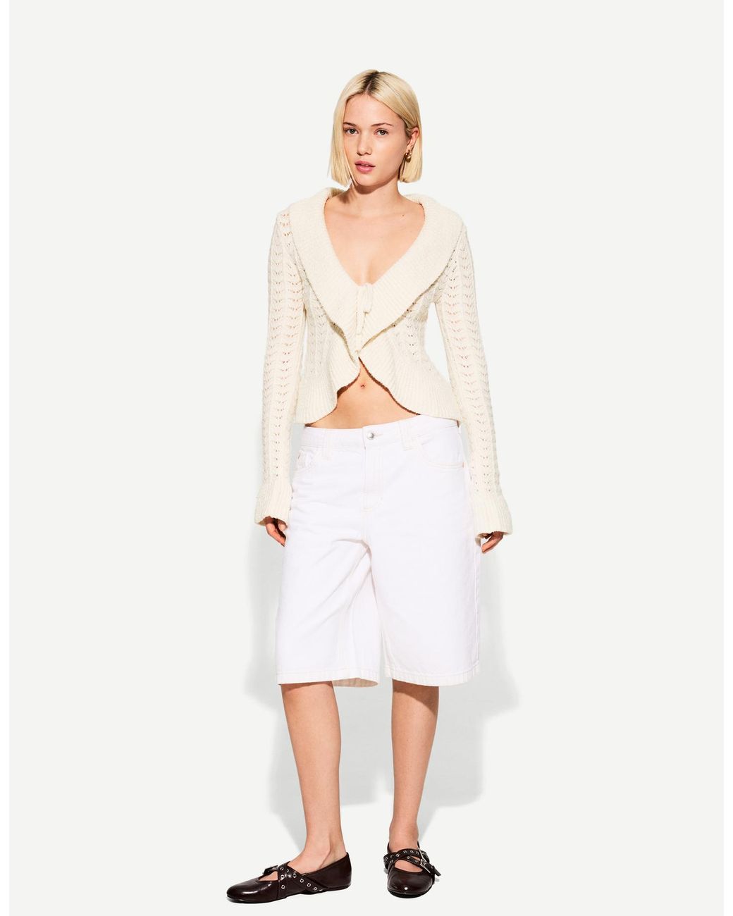 Bershka Rustic Jacket With Ruffles in White | Lyst