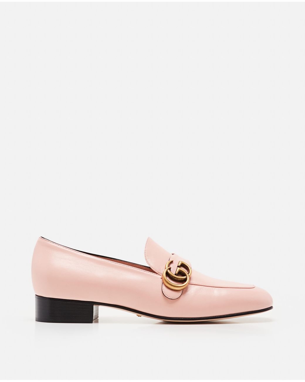 Gucci Leather Loafer With Double G in Pink | Lyst