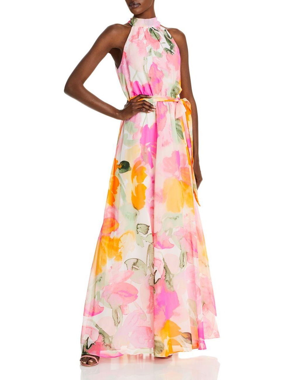 Eliza J Floral Halter Gown In Pink Lyst