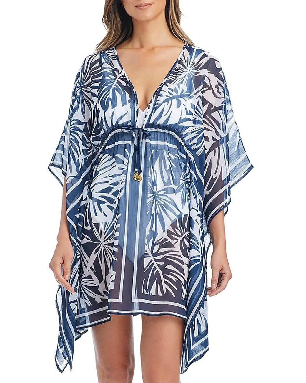 Bleu Rod Beattie Deep V Cover Up Caftan in Blue | Lyst