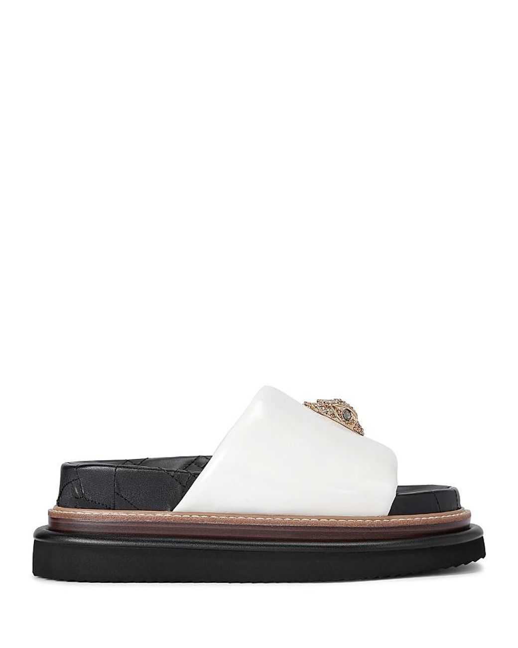Kurt Geiger Orson Puff Slide Sandals in White | Lyst