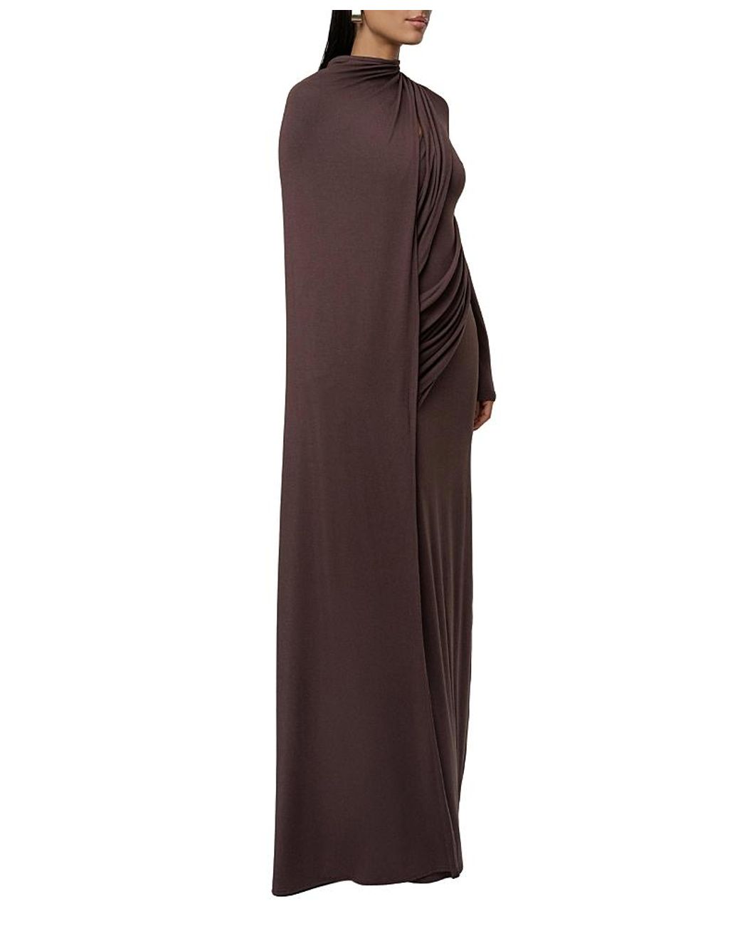 JLUXLABEL Draped Elegance Cape Dress in Purple | Lyst