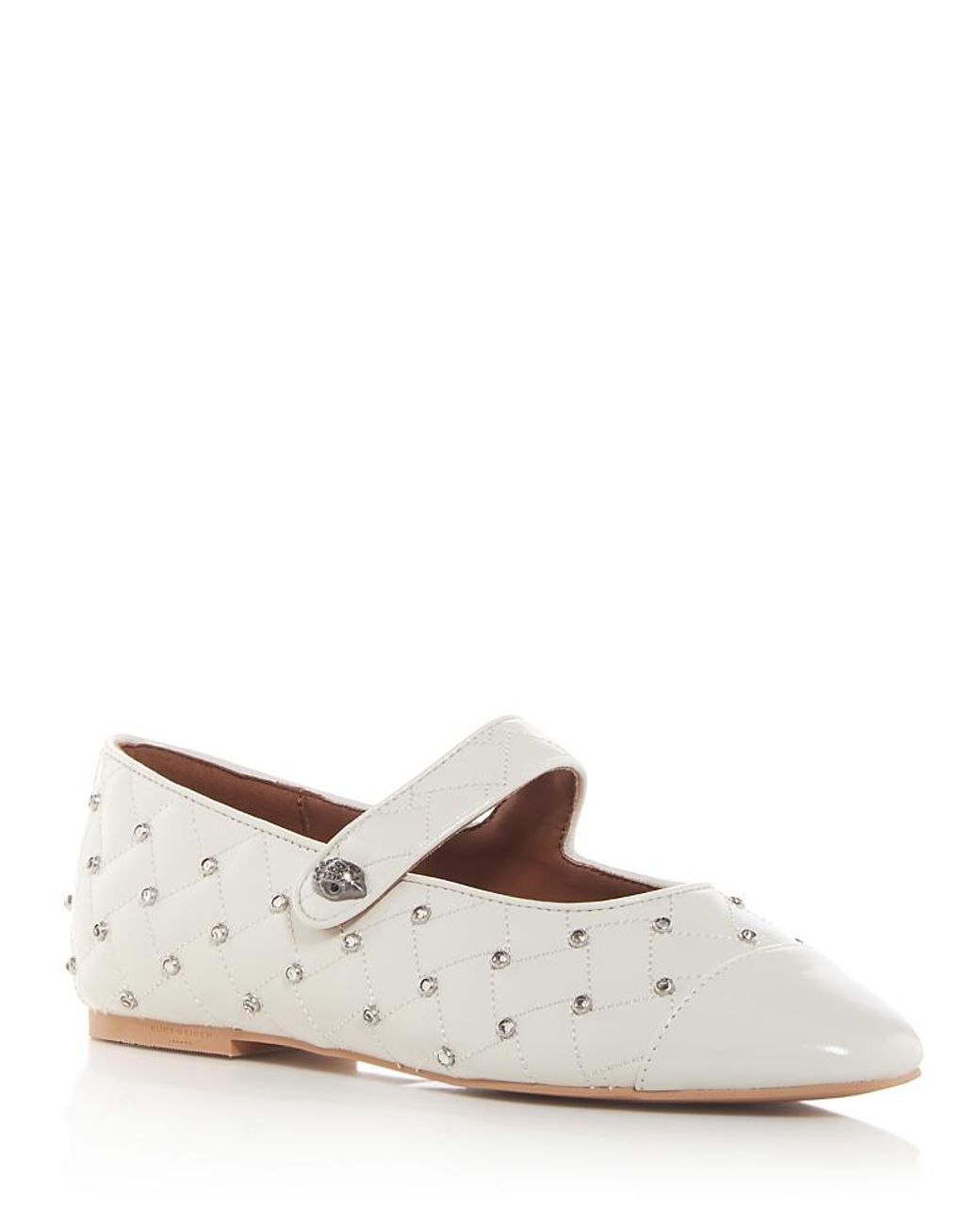 Kurt Geiger Orbit Embellished Mary Jane Flats in White | Lyst