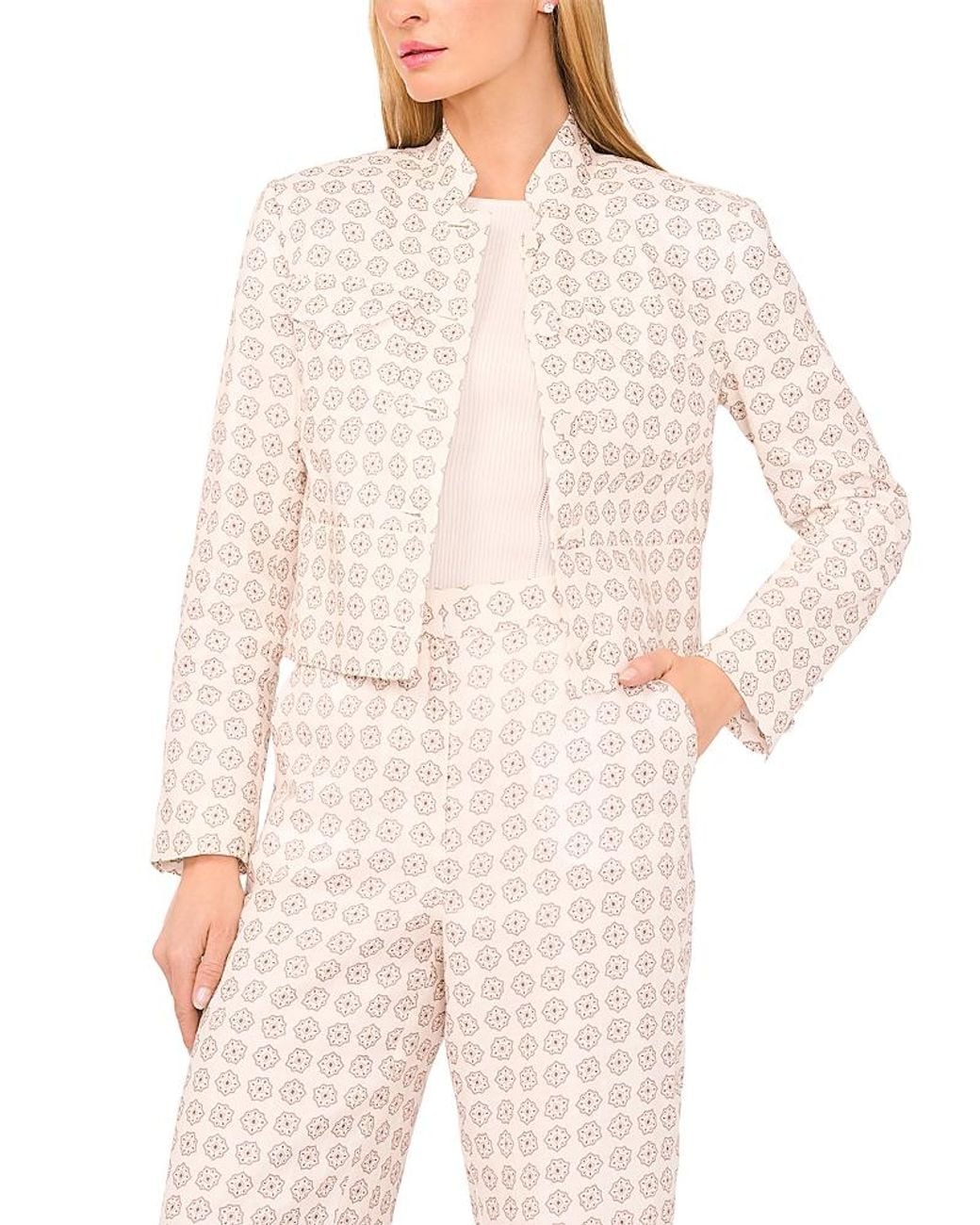 Ted Baker Cropped Linen Jacket in Natural | Lyst