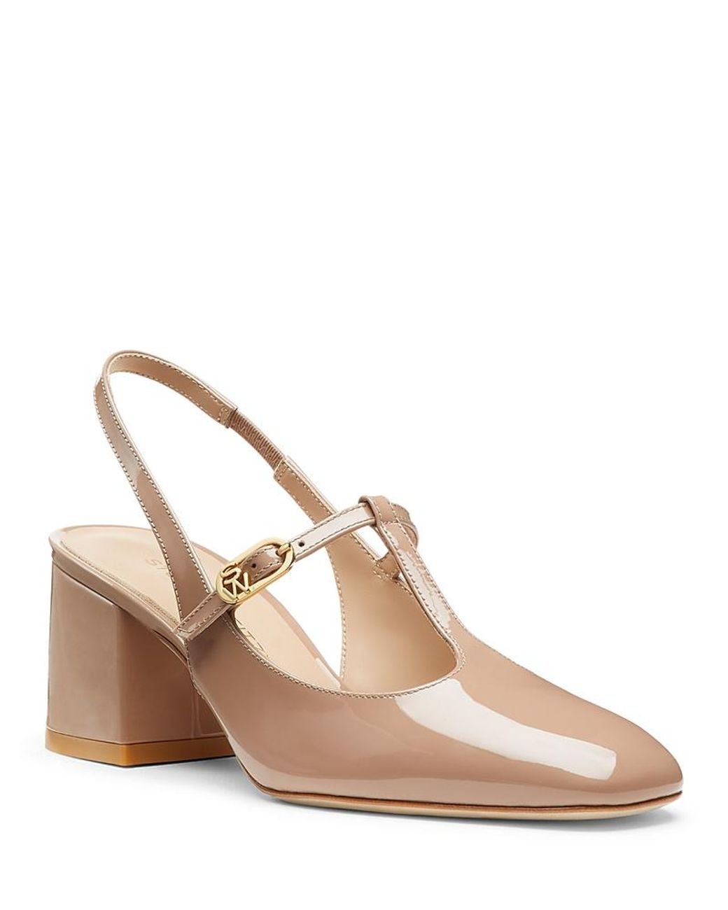Stuart Weitzman Jane T Strap Pumps in Natural | Lyst