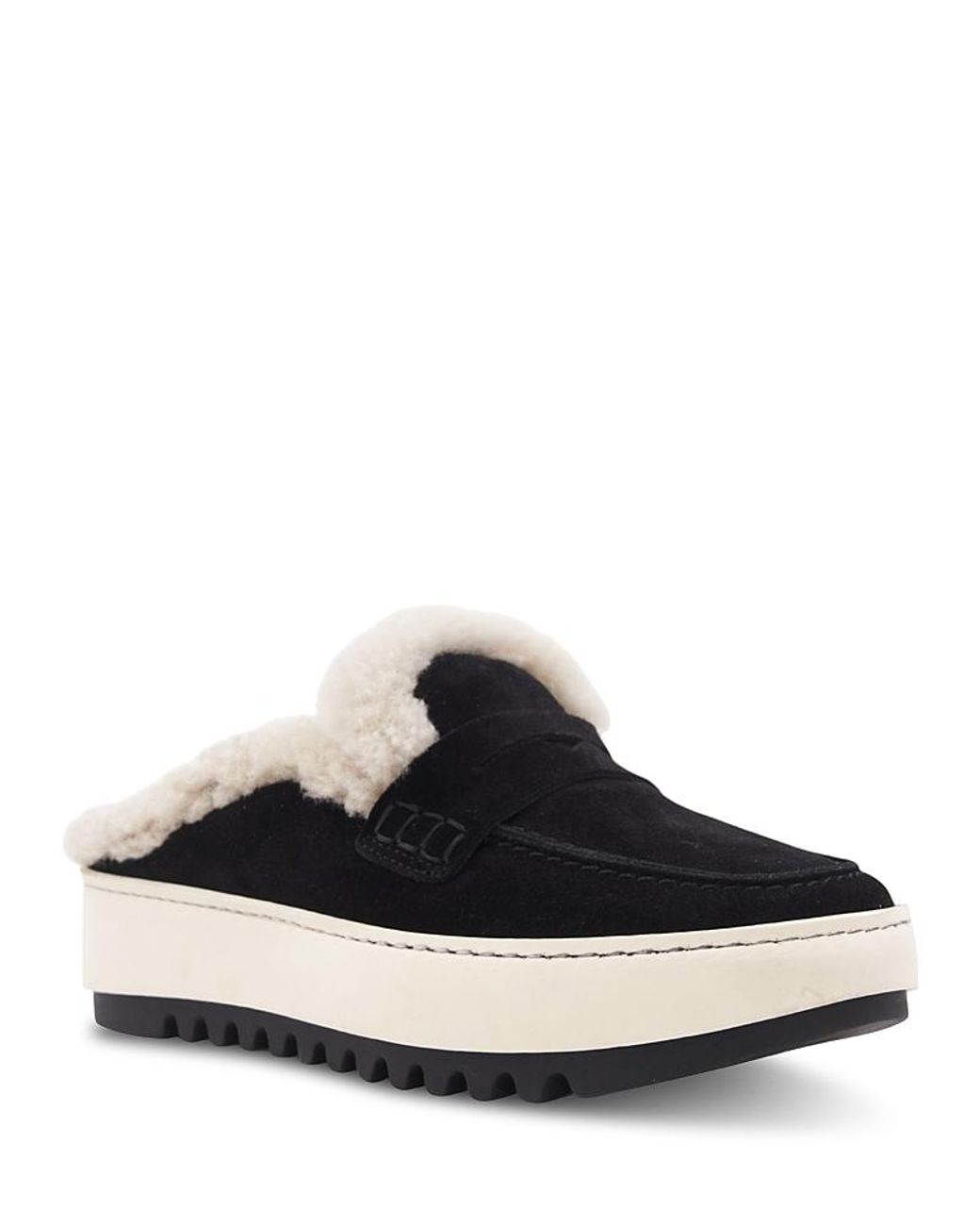 Aquatalia Amata Shearling Mules in Blue | Lyst