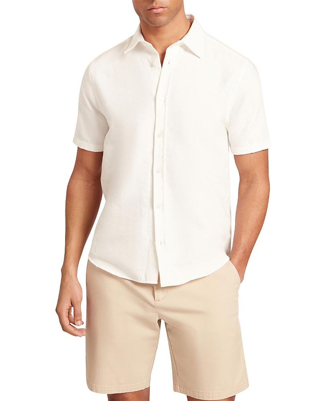 Ted Baker Layburn Textured Woven Cotton Shirt in White for Men | Lyst