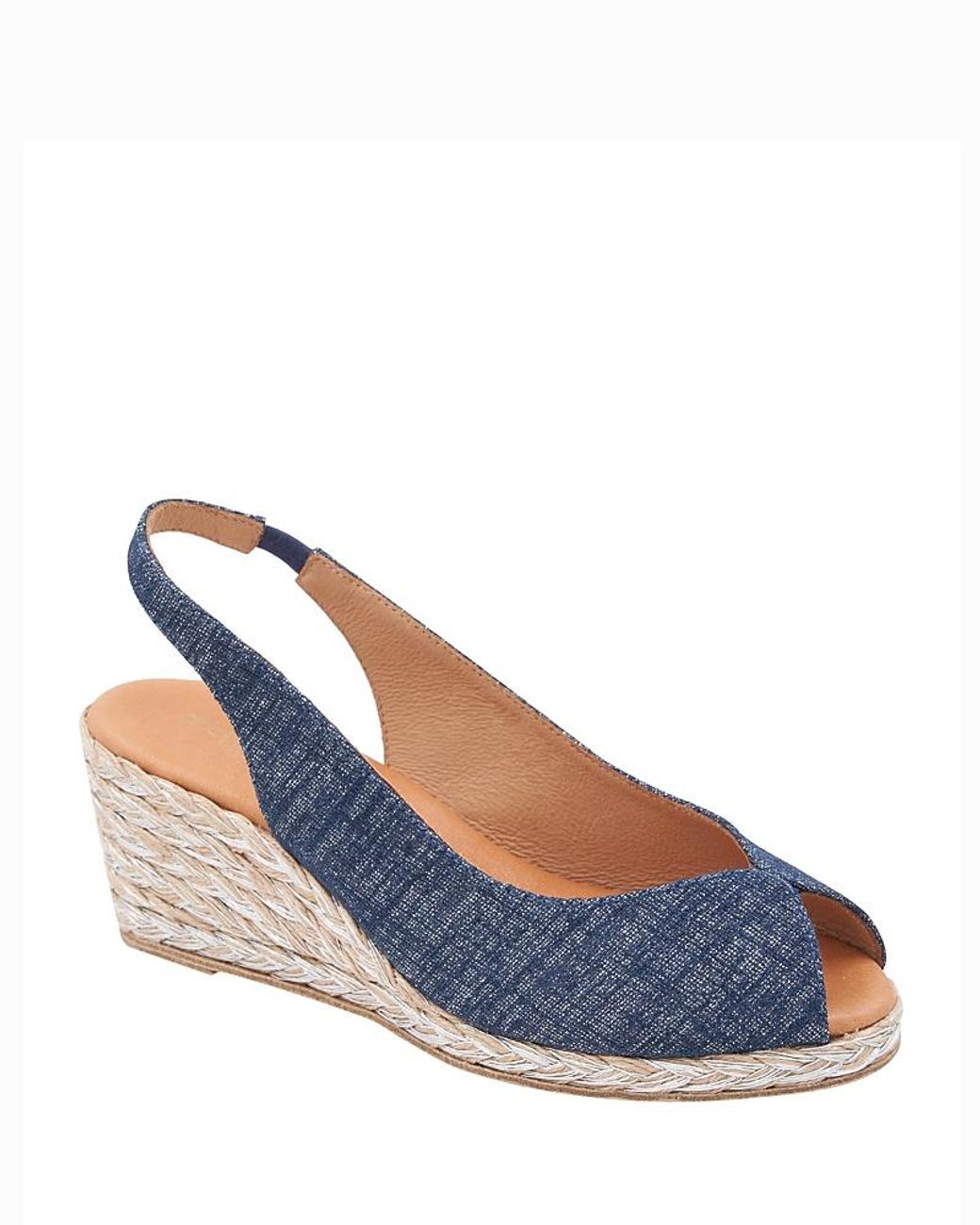 Andre Assous Audrey Jute Wedge Sandals in Blue | Lyst
