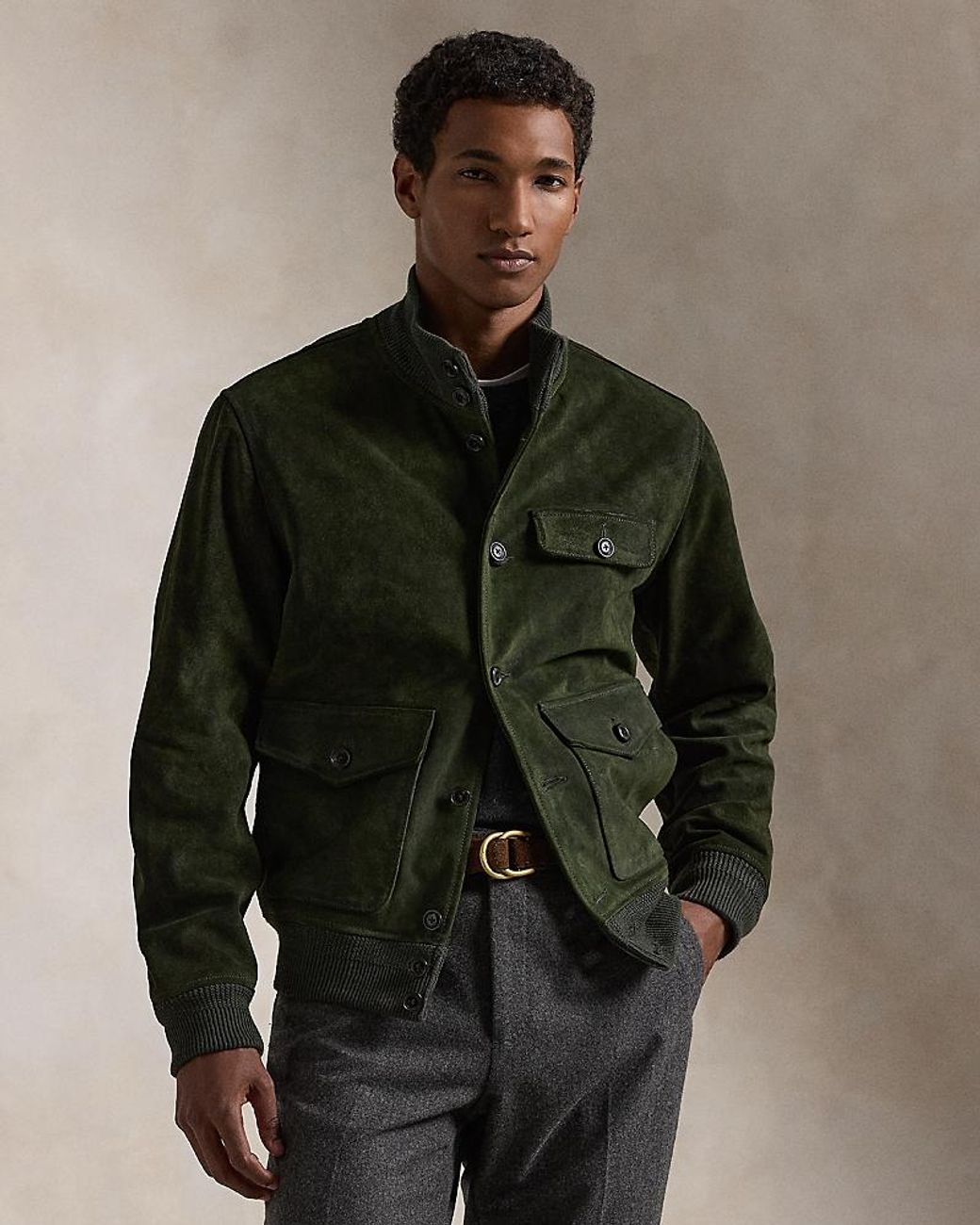 Polo Ralph Lauren Suede Jacket in Brown for Men | Lyst