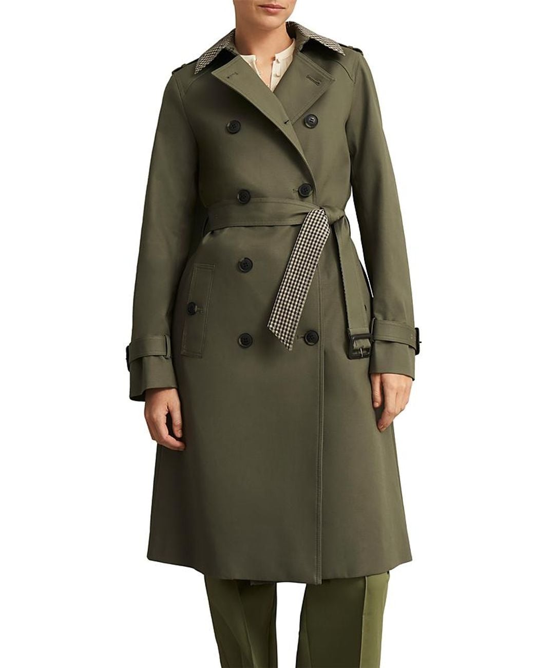 Hobbs Etty Trench Coat in Green | Lyst