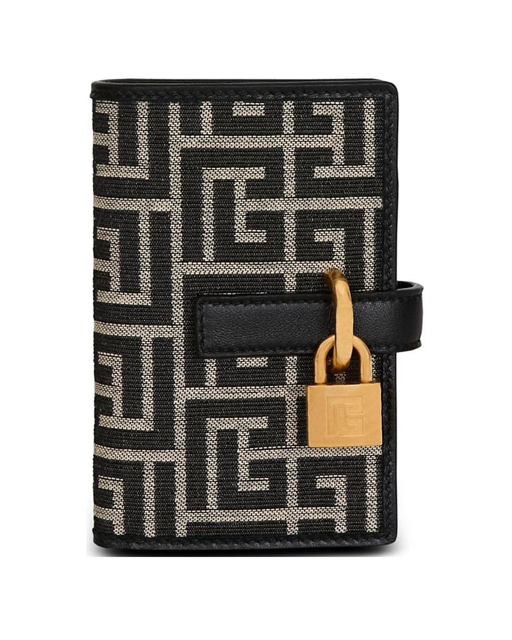 Balmain Pulse Holder Monogram Jacquard Card Holder in Black | Lyst