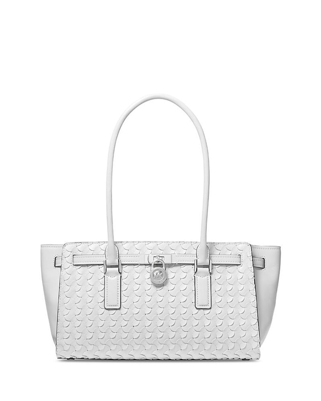 Michael Kors Hamilton Moderne Small East West Shoulder Tote in White | Lyst