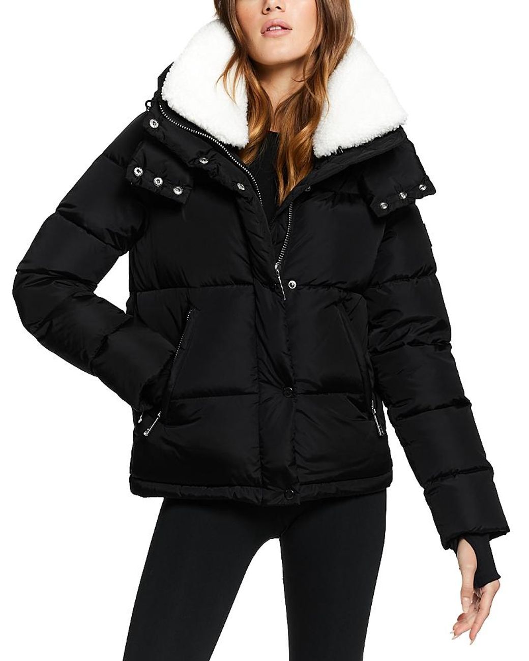 Sam. Alex Hooded Down Puffer Coat in Black | Lyst