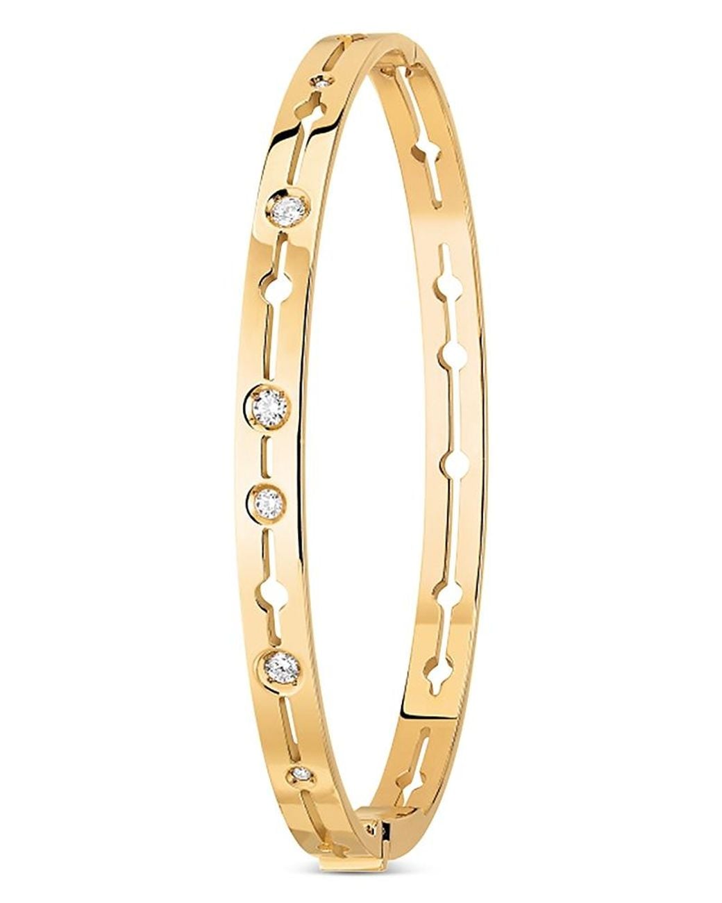 Dinh Van Dihn Van 18K Pulse Diamond Bangle Bracelet in Metallic | Lyst