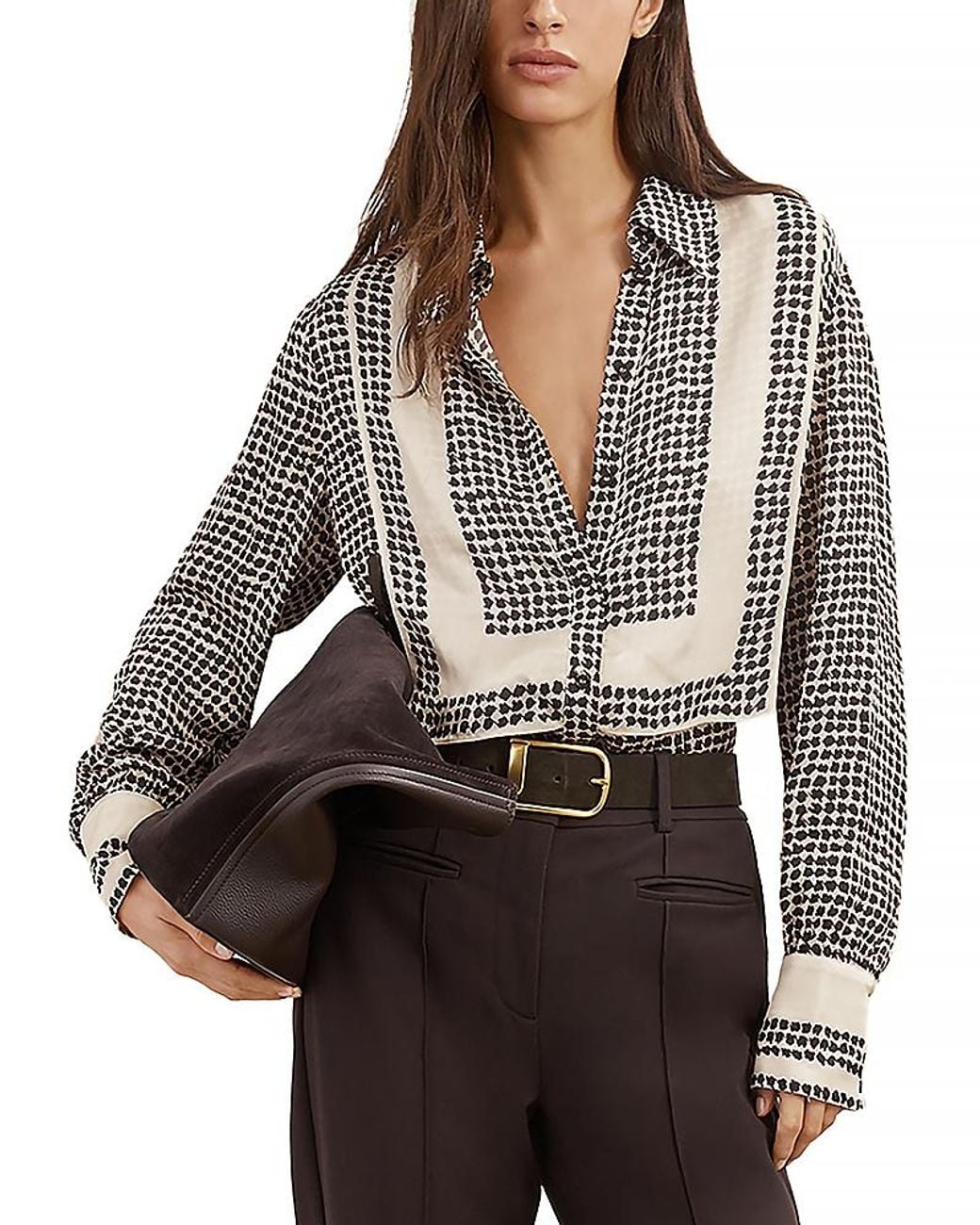 Reiss Bib Blouse | Lyst
