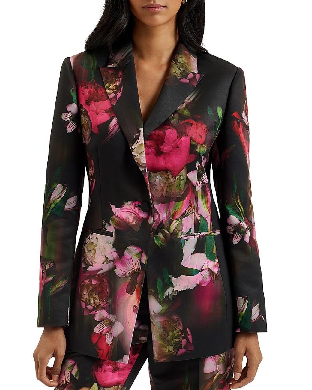 Ted Baker Okuni Floral Print Blazer in Red | Lyst