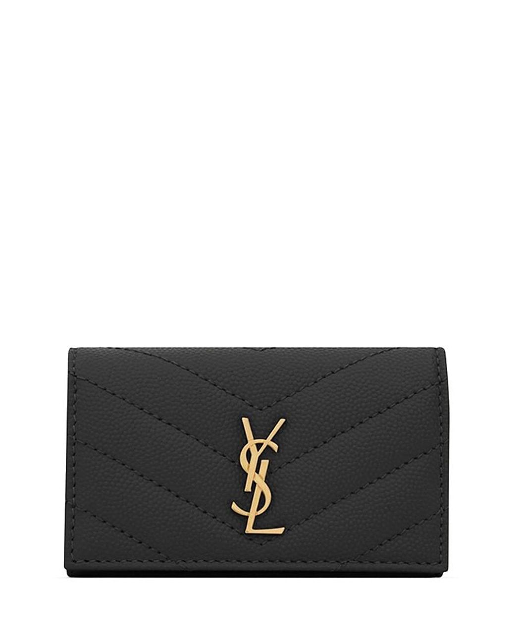 Saint Laurent Cassandre Slim Key Case in Black | Lyst