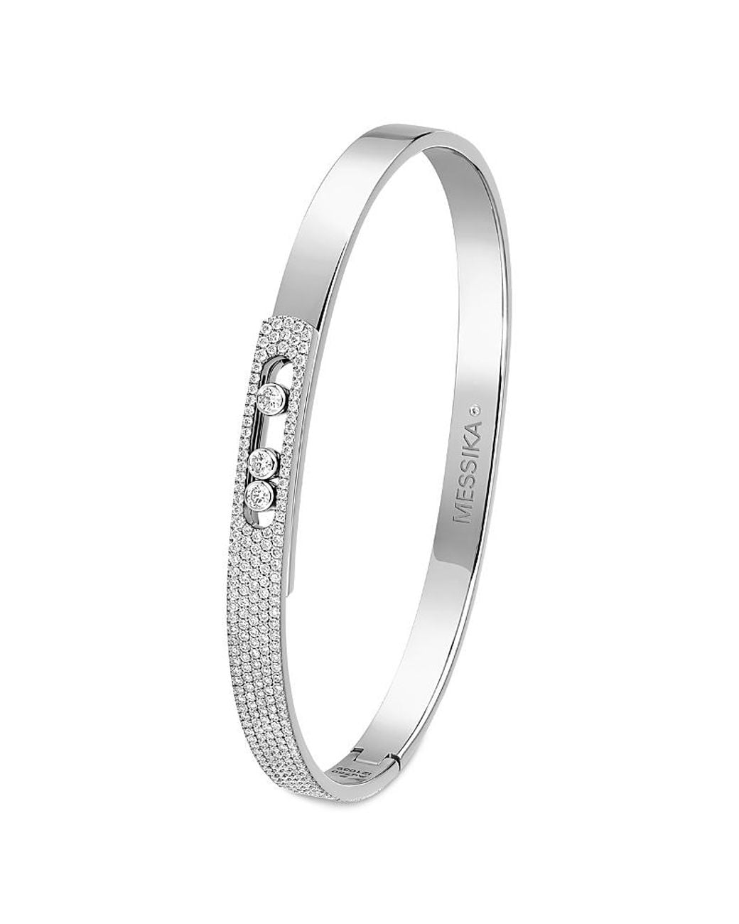 Messika 18K Move Noa Semi-Pave Diamond Bangle Bracelet in White | Lyst