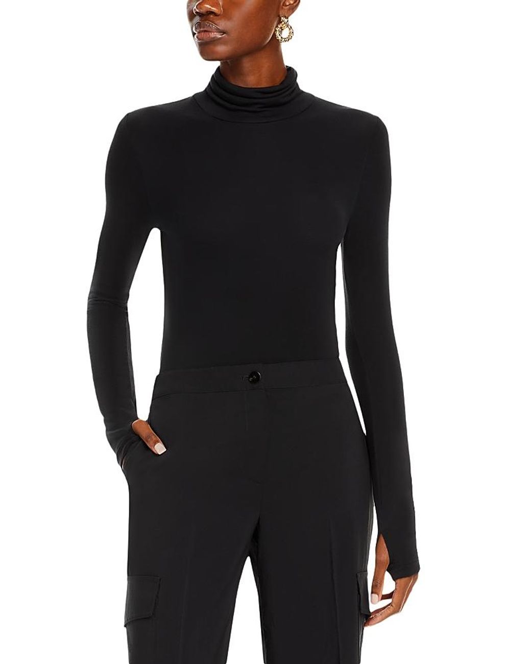 Sweaty Betty Build It Up Turtleneck Tee in Black | Lyst