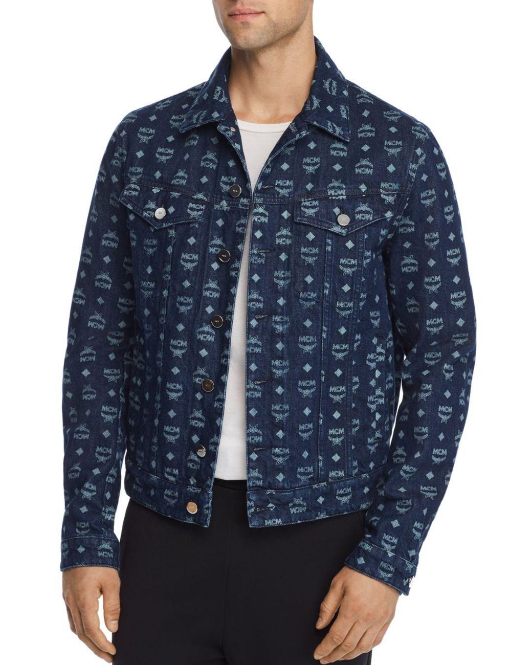 MCM Logo - Print Denim Jacket in hd (Blue) for Men | Lyst