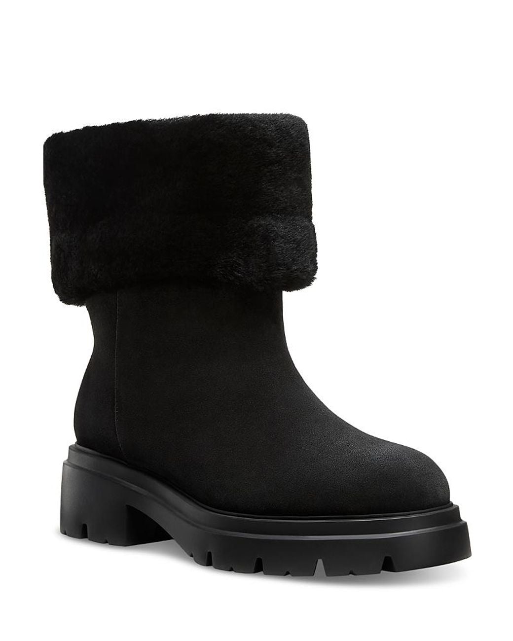 Stuart Weitzman Hudson Shearling Booties in Black | Lyst