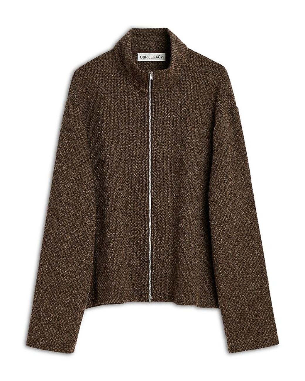 Our Legacy Shrunken Zip Front Sweater in Brown for Men | Lyst