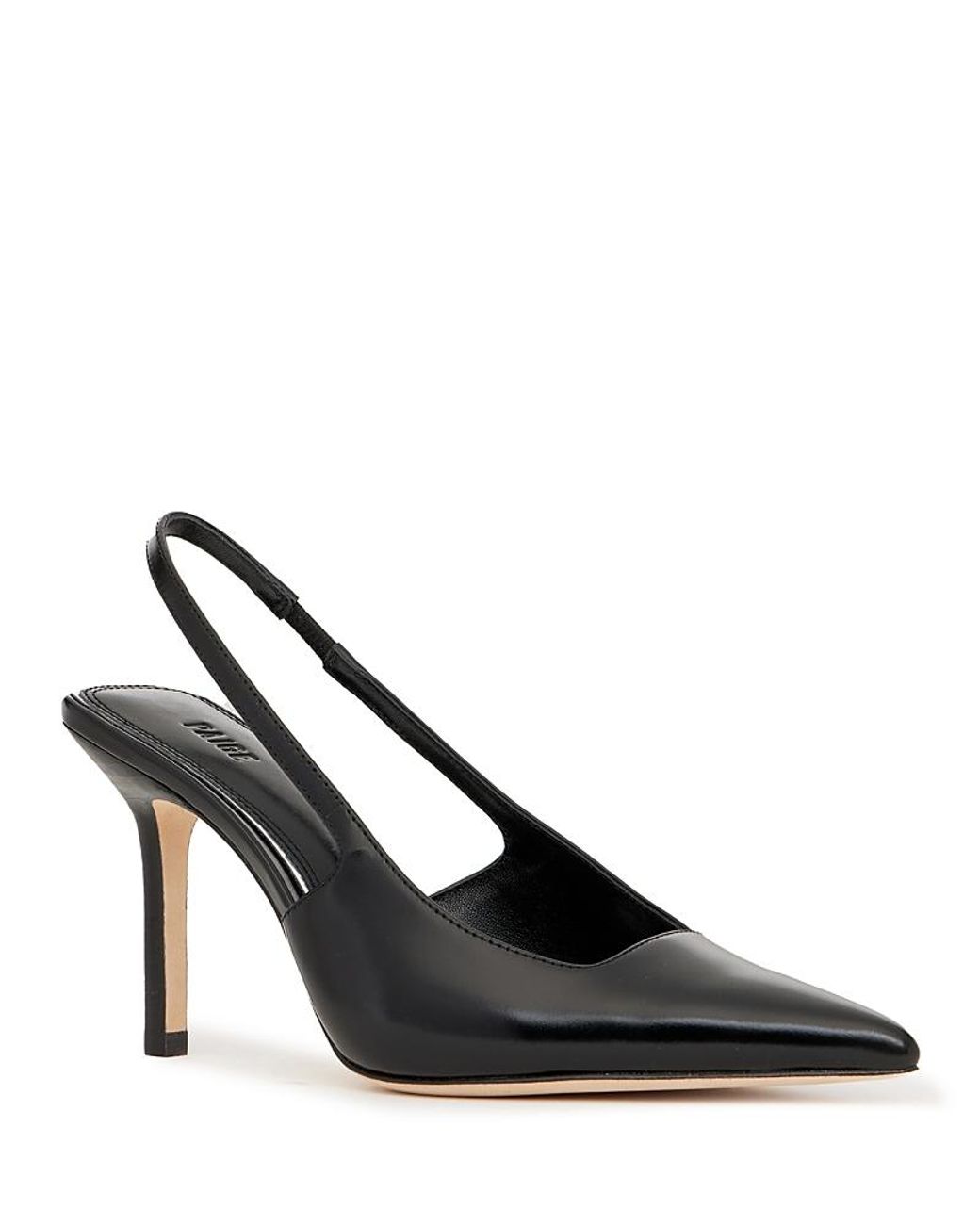 PAIGE Sienna Leather Slingback Pumps in Black | Lyst