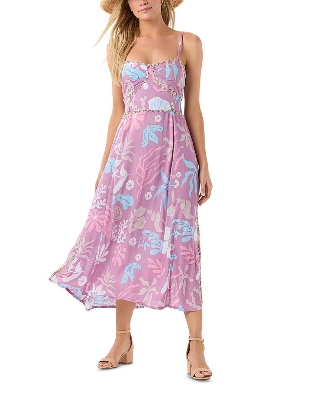 Tiare Hawaii Rio Shell Trim Maxi Dress in Purple | Lyst