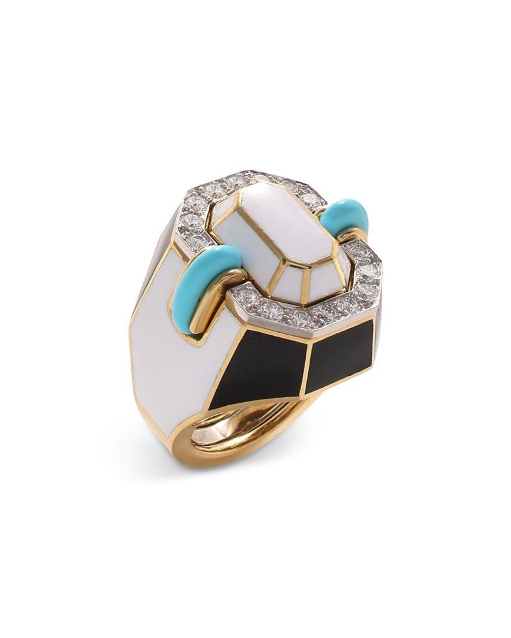 David Webb Platinum & 18K Manhattan Minimalism Diamond, & Enamel ...