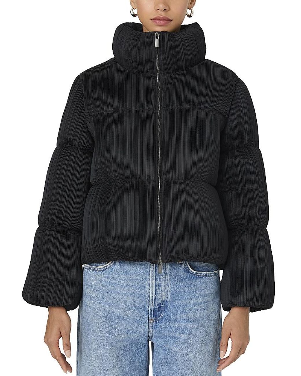 French Connection Dinara Puffer Coat in Black | Lyst