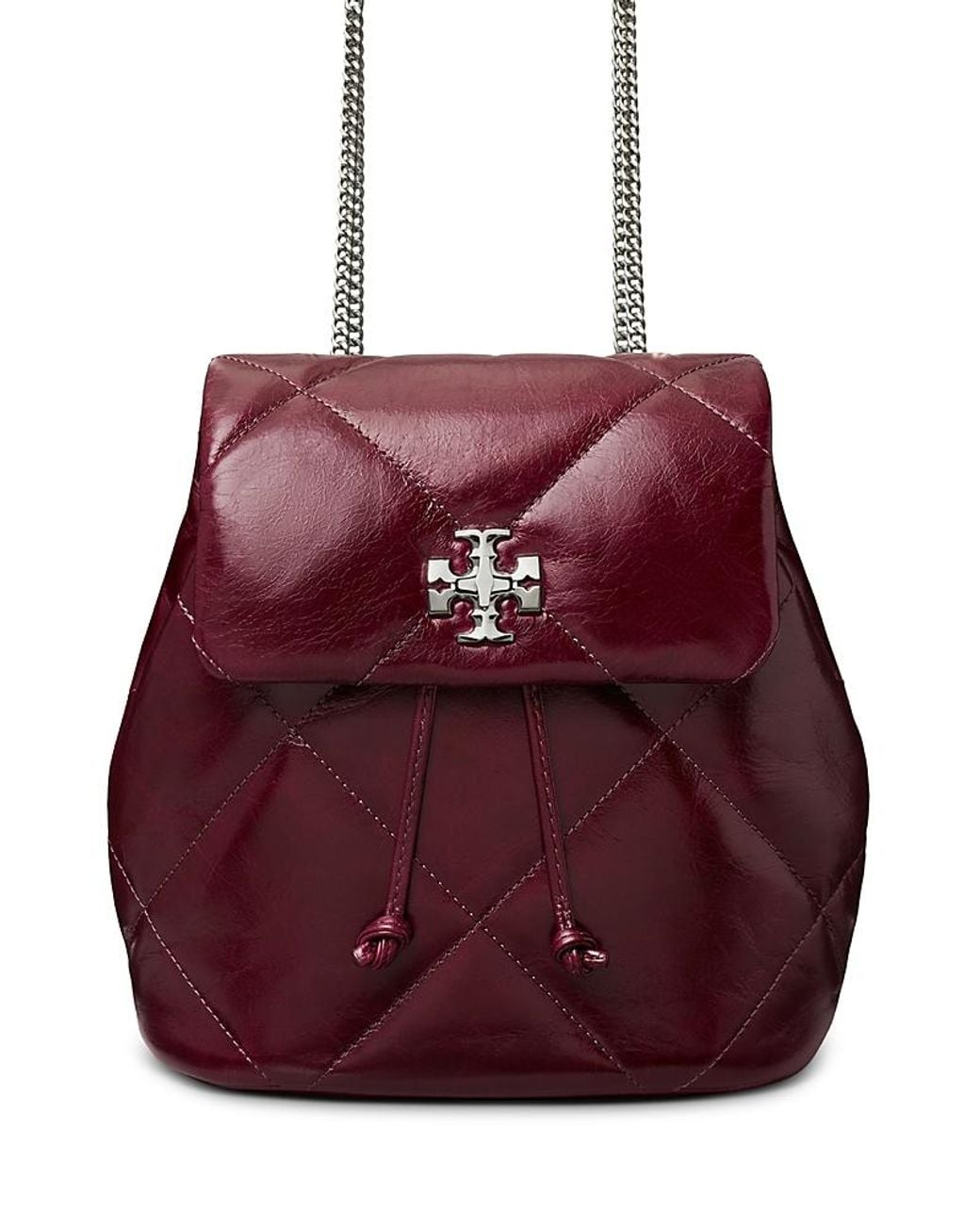 Tory Burch Kira Diamond Quilt Distressed Mini Backpack in Red | Lyst